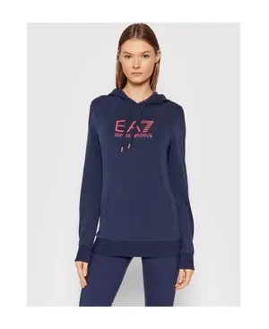 EA7 Logo Detail Hooded Sweater