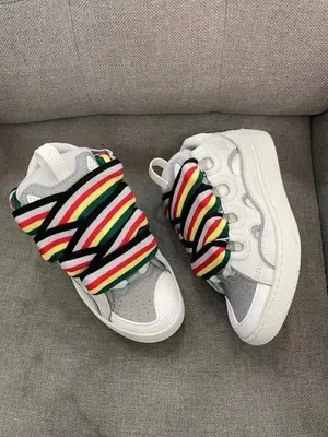 LANVIN Curb Leather Trainers - White