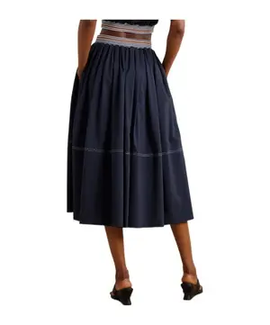Veronica Beard Evelina Pleated Midi Skirt