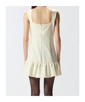 Pinko Flared Sleeveless Mini Dress With Ruffle Trim