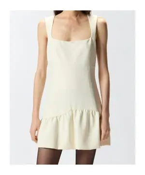 Pinko Flared Sleeveless Mini Dress With Ruffle Trim