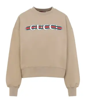 Gucci Logo Printed Crewneck Sweatshirt - No