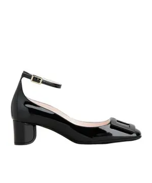 ROGER VIVIER Patent Leather Ankle Strap Pumps
