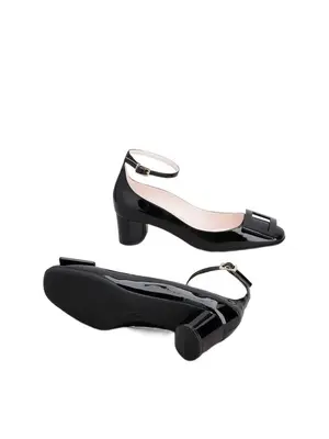 ROGER VIVIER Patent Leather Ankle Strap Pumps