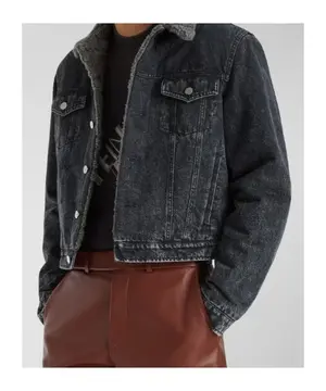 Fendi Denim Jacket With Wool Collar