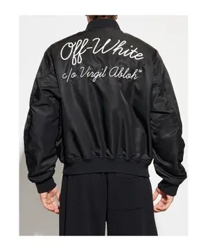 Off-White Logo Embroidered Bomber Jacket