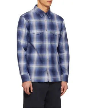 TOM FORD Checked Shirt - Blue