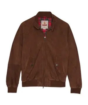 BARACUTA G9 Suede Bomber Jacket - Red