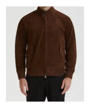 BARACUTA G9 Suede Bomber Jacket - Red