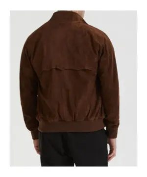 BARACUTA G9 Suede Bomber Jacket - Red