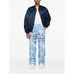 Palm Angels Sunset Print Wide-leg Trousers