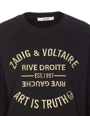 Zadig&Voltaire Logo-embroidered Crewneck Sweatshirt - Black