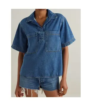 FRAME Organic Denim Shirt With Patch Pockets