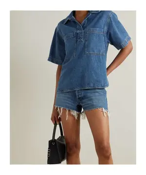 FRAME Organic Denim Shirt With Patch Pockets