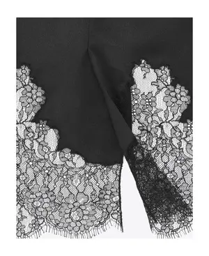 Saint Laurent Sleeveless V-neck Lace Trimmed Dress