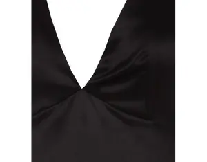 Saint Laurent Sleeveless V-neck Lace Trimmed Dress