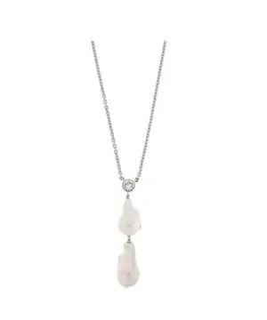 Givenchy Crystal Pearl Necklace - Gray