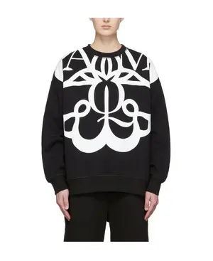 Alexander McQueen Graffiti Print Crew Neck Sweater
