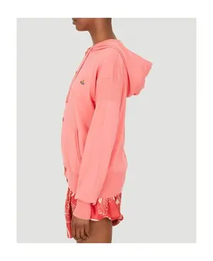 VIVIENNE WESTWOOD Orb Embroidered Hooded Knitted Cardigan