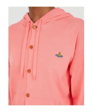 VIVIENNE WESTWOOD Orb Embroidered Hooded Knitted Cardigan