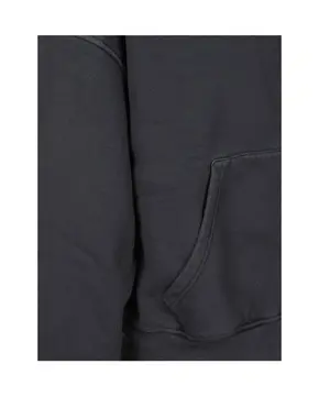 Palm Angels Curved Logo Zip Hoodie - Black
