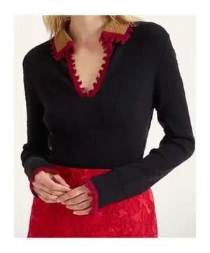 La DoubleJ Cotton-cashmere Sweater With Picket Edge Detail