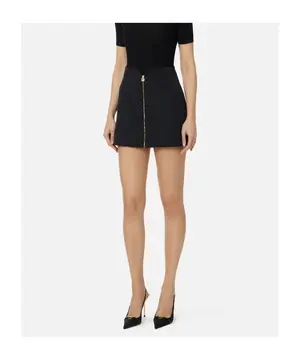 Elisabetta Franchi A-line Mini Skirt With Gold-plated Zipper