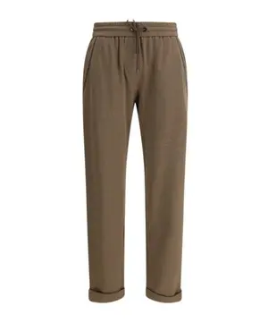 Brunello Cucinelli Drawstring Tapered Sweatpants - Brown