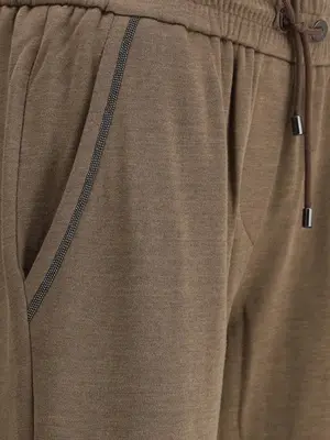 Brunello Cucinelli Drawstring Tapered Sweatpants - Brown