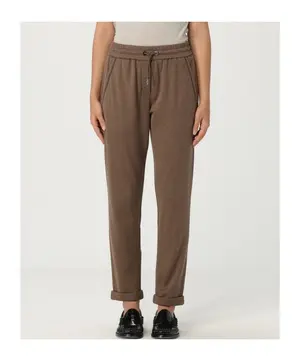 Brunello Cucinelli Drawstring Tapered Sweatpants - Brown