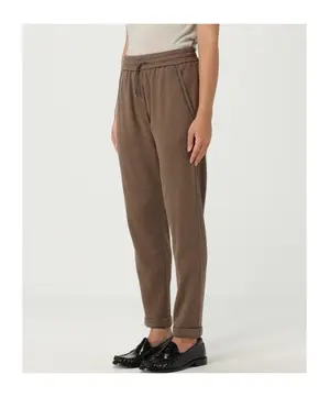Brunello Cucinelli Drawstring Tapered Sweatpants - Brown