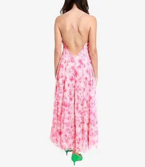 Philosophy Di Lorenzo Serafini Halterneck Floral Print Dress With Open Back