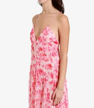 Philosophy Di Lorenzo Serafini Halterneck Floral Print Dress With Open Back