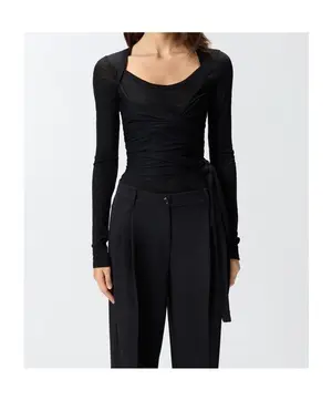 Pinko Wrap-effect Long Sleeve T-shirt