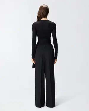 Pinko Wrap-effect Long Sleeve T-shirt