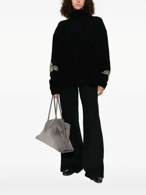 Nanushka Frannie Turtleneck Jumper With Rose Embellishment