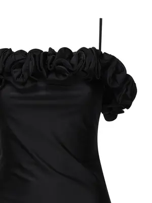 Coperni Off-shoulder Ruffled Asymmetric Hem Top