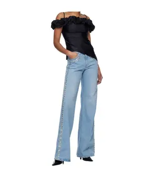 Coperni Off-shoulder Ruffled Asymmetric Hem Top