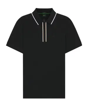 Hugo Boss Zip Placket Polo Shirt - Black