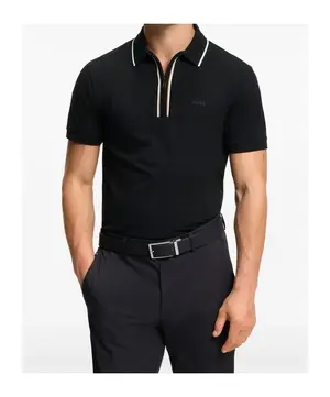 Hugo Boss Zip Placket Polo Shirt - Black