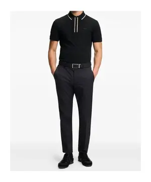 Hugo Boss Zip Placket Polo Shirt - Black