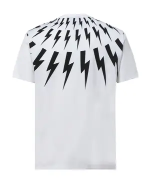 Neil Barrett Thunderbolt Print Crewneck T-shirt - White