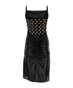 MARINE SERRE Crescent Moon Ruched Midi Dress