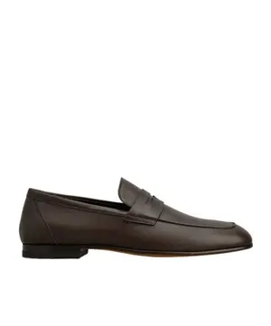 TOD'S Round Toe Slip-on Loafers - Brown