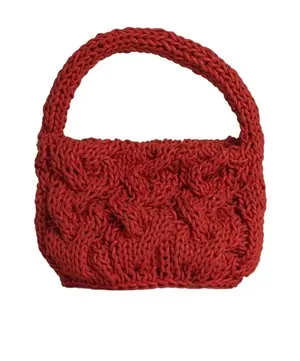 J.W.ANDERSON Jw Anderson Small Cable Knitted Top Handle Bag - Red