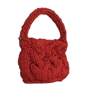 J.W.ANDERSON Jw Anderson Small Cable Knitted Top Handle Bag - Red