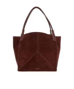 Victoria Beckham Logo Embossed Shoulder Bag - Darkbrown