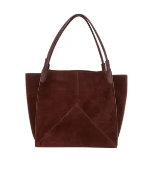 Victoria Beckham Logo Embossed Shoulder Bag - Darkbrown