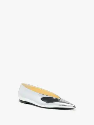 Proenza Schouler Slash Pointed-toe Flat Pumps - Silver