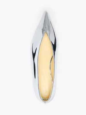 Proenza Schouler Slash Pointed-toe Flat Pumps - Silver